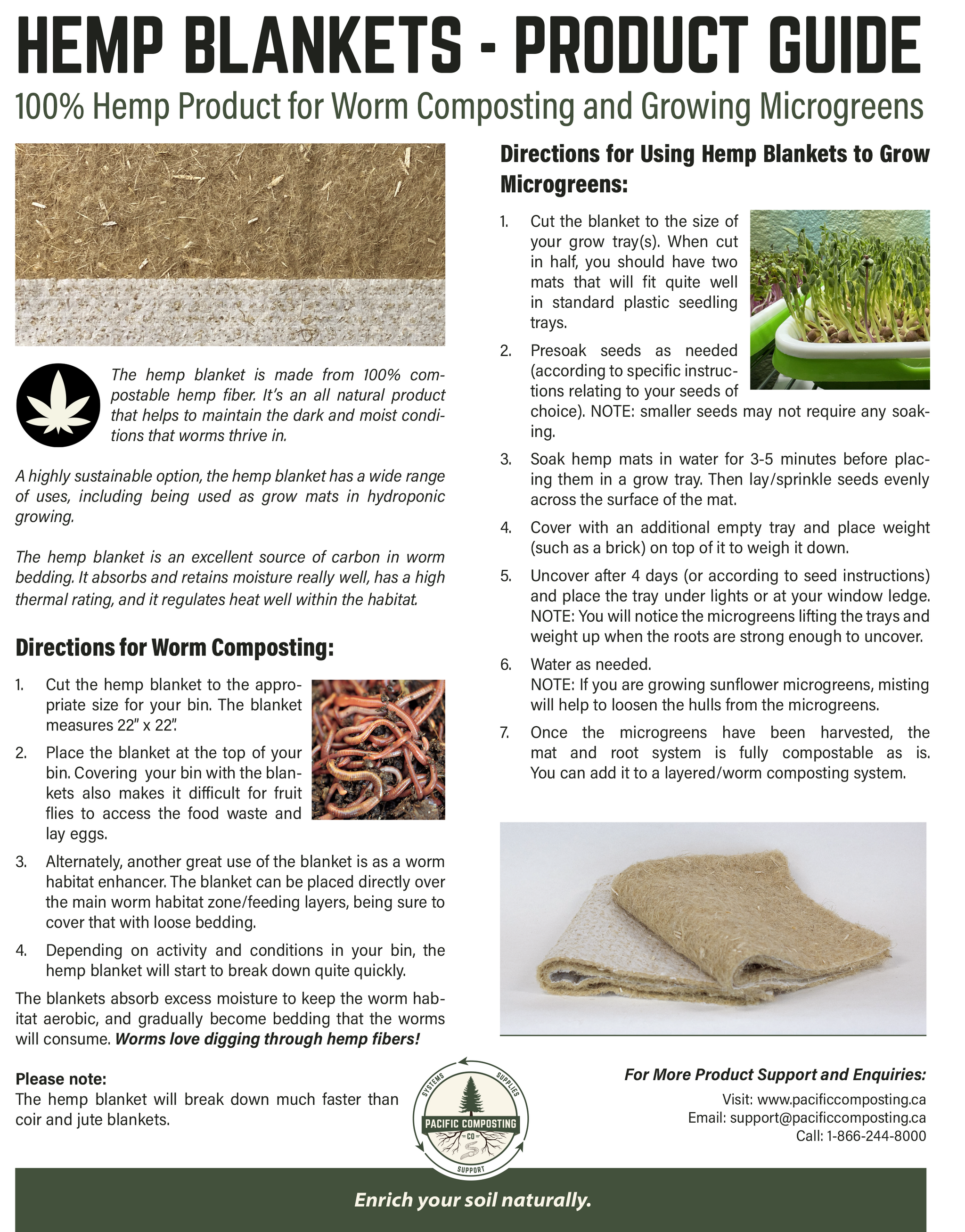 Hemp Worm Blanket for your Worm Bin – Pacific Composting Co